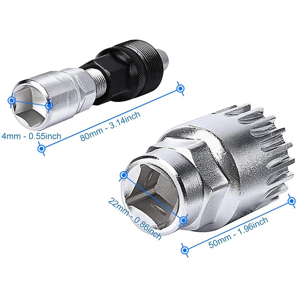 MMOBIEL Professional Bike Crank Puller and Bottom Bracket Remover 20 Teeth Incl. 16mm Spanner/Wrench Repair Tool Kit Compatible with Shimano, BSA, SRAM, Etc.