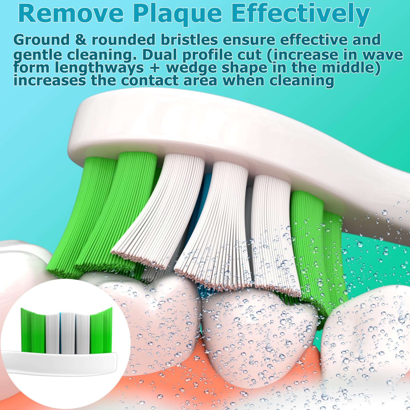 Zekuavi Replacement Heads Compatible with Phillips Sonicare Electric Toothbrush, 8 Pack Toothbrush Replacement Brush Head Fits for Philips Sonicare Protective Daily 4100 1100 5100 6100, 8White
