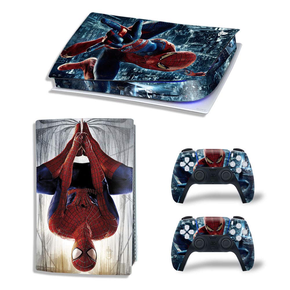 Mmoptop PS5 Skin for Playstation 5 Disc Version Console and Controller Vinyl Cover Skins Wrap - Super Hero