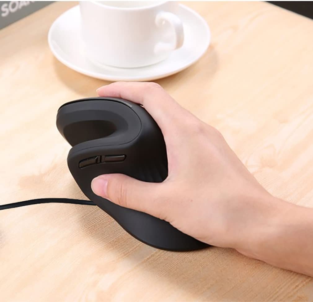 shoplease Silent Wired Vertical Mouse - Optical Ergonomic Mouse with 4 Adjustable DPI 800/1200/2000/3200 Compatible with Windows/macOS/iPadOS, Laptop, PC