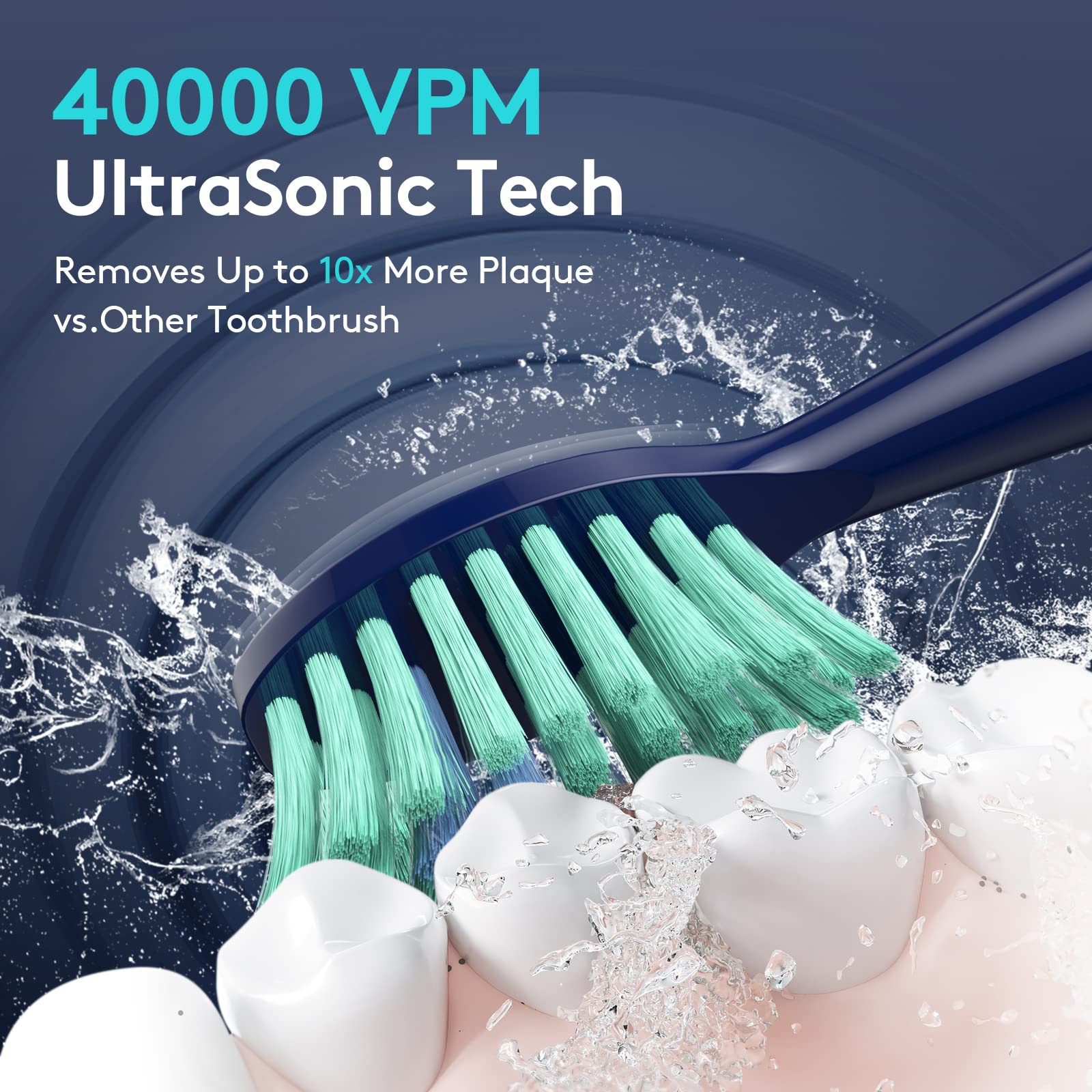 V7 Pro Electric Toothbrush for Adults, Rechargeable Electric Toothbrush with 12 Modes & 9 Brush Heads, 3 Hr Charge Last 60 Days