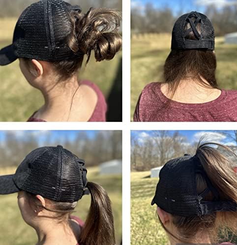 Silva lining designing Women's Ponytail hat, Women's hat, Leopard Print Baseball Cap, Women's Western Print hat (US, Alpha, One Size, Black ch(Milfin))