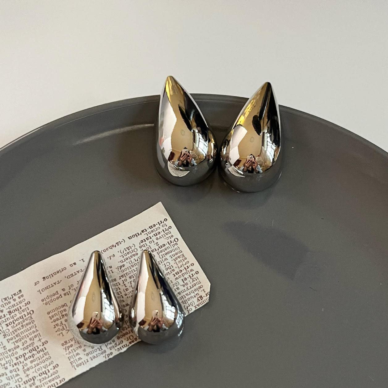 Silver Drop Earrings LARGE (4.2cm x 2.4cm) Trending Oversized Statement Style XL