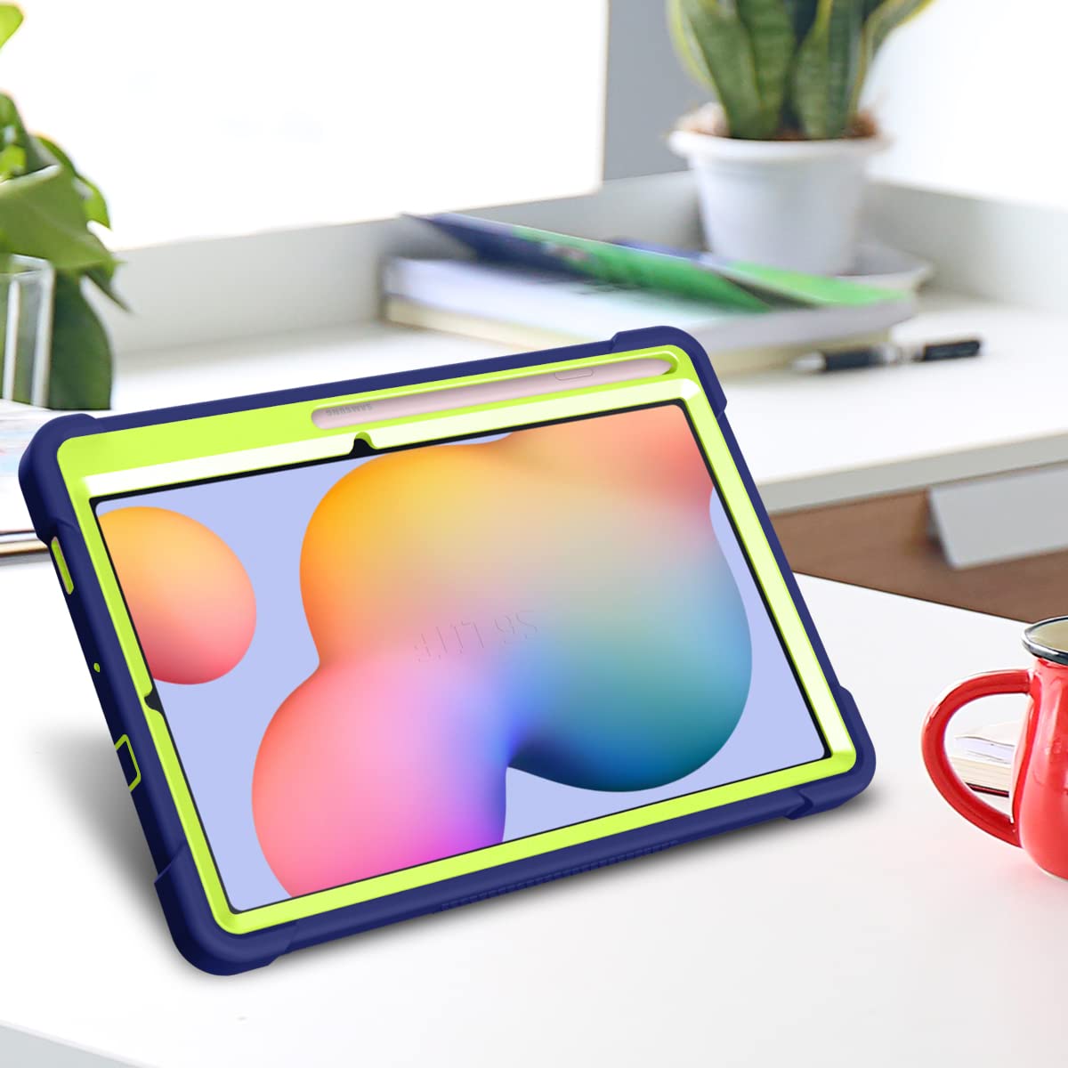 Vakarey for Samsung Galaxy Tab S6 Lite Case for Kids,for Samsung Tab S6 Lite Case 2022 10.4 Inch with S Pen Holder,Blue+Green