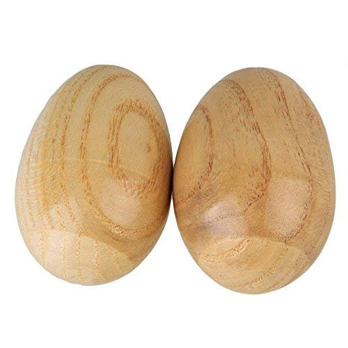 Lovermusic Finish Percussion Wooden Egg-Shaped Shakers Musical Instrument Tool Pack of 2