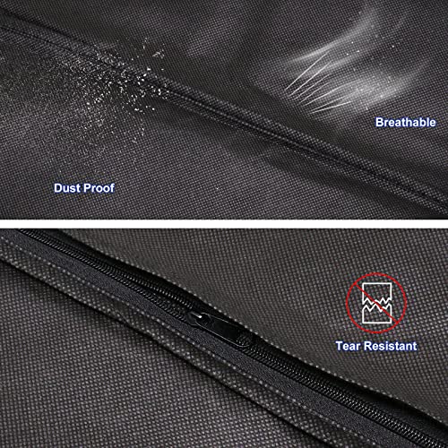 YYDSLEE 2 Pack 40" Garment Bags for Hanging Clothes Travel and Storage, Suit Covers with Handles Breathable Foldover Suit Bags for Traveling Clothes Protector for Gowns Dresses Sweaters, Black