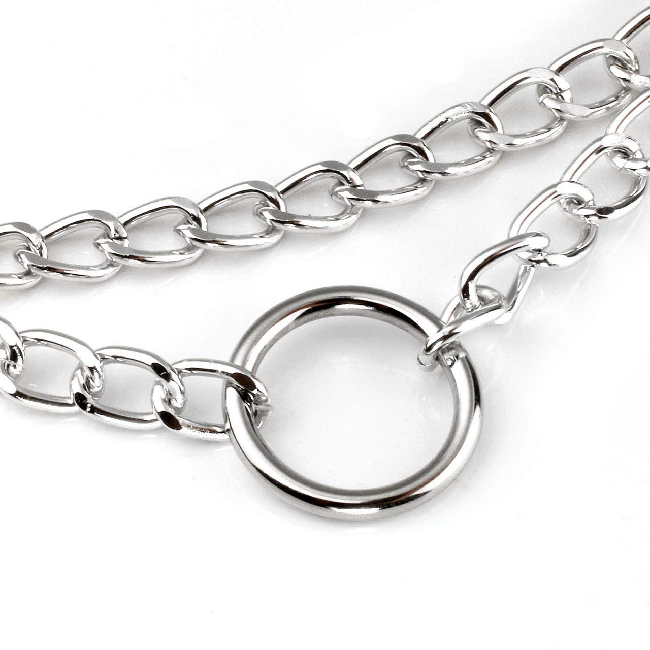 Manfnee PU Leather Choker Punk Goth Emo Circle Chain Choker Collar Necklace for Women Men Adjustable