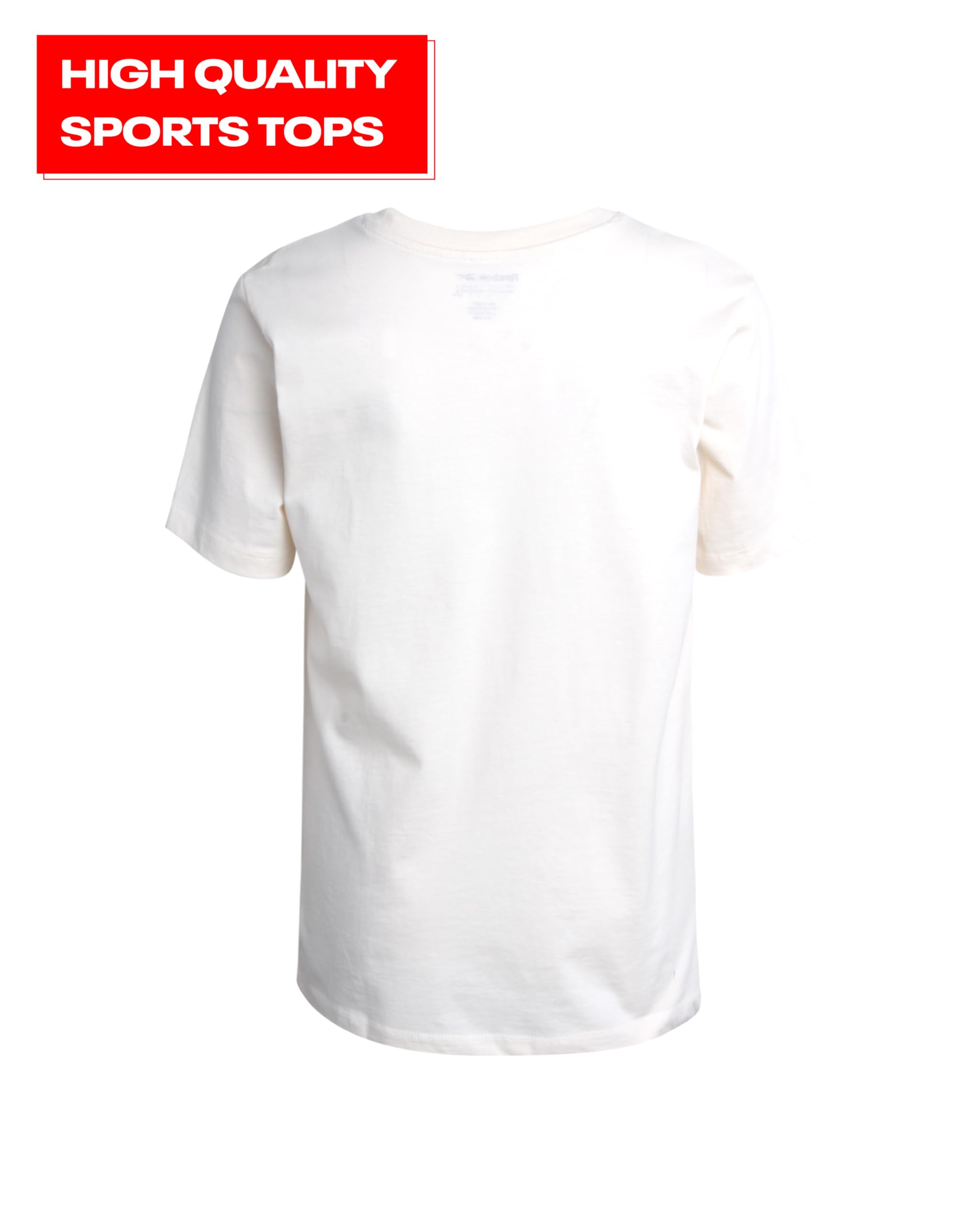 Reebok Boys Active T-Shirt 2 Pack Performance Cotton Shirt for Boys Kids Athletic Sports Tee (8-20), Size X-Large, Classic White