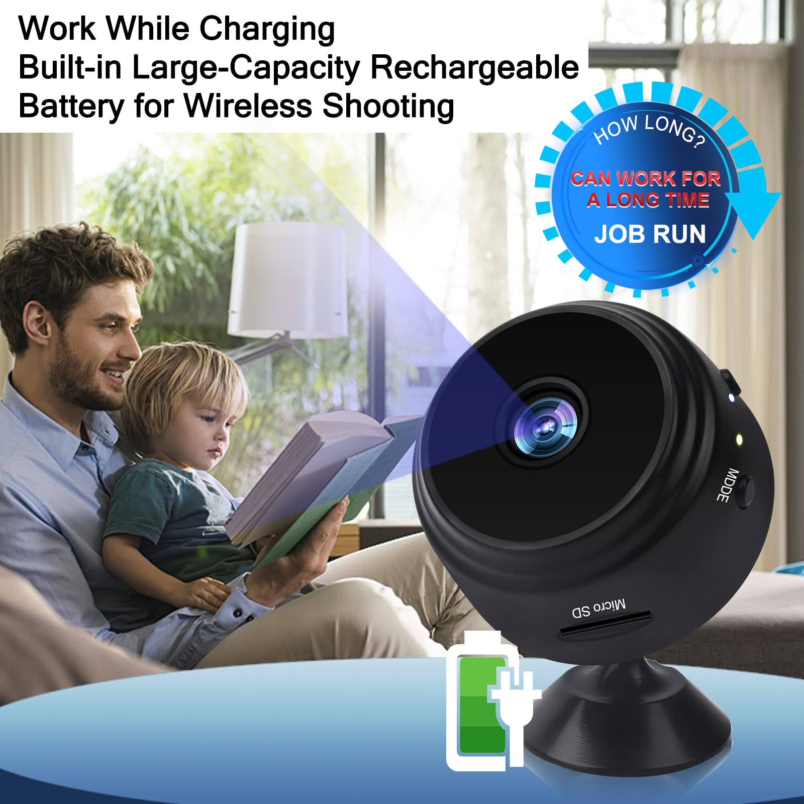 ValleyGood Wireless WiFi Mini Camera HD 1080P Home Security Camera Portable Surveillance Camera, Night Vision, 2022 Remote View Security with APP