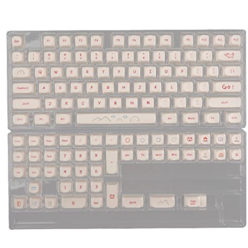 Yuisle 123PCS Keycaps Profile Graffiti White Mechanical Keyboard- Keycaps DYE-SUB for MX- Switches Gaming Keyboards DIY 123PCS
