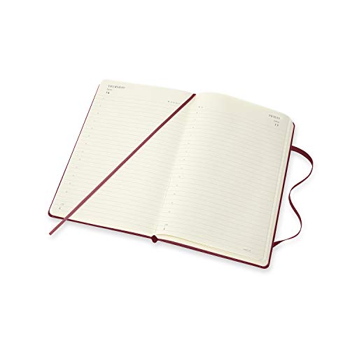 Moleskine Limited Edition Harry Potter 12 Month 2022 Daily Planner, Hard Cover, Large (5" x 8.25"), Bordeaux Red