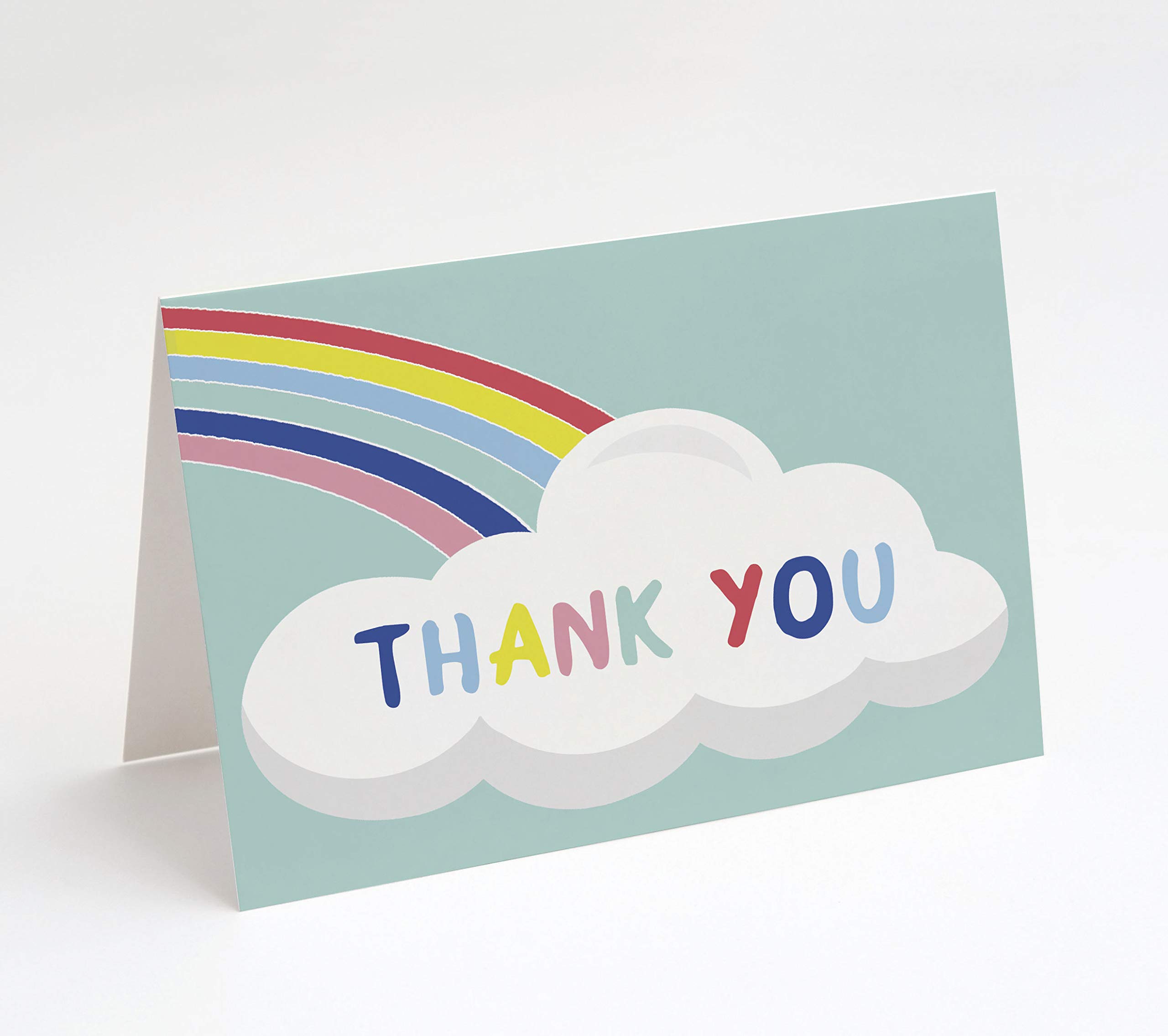 M Market On Mainstreet Rainbow Thank You Note Cards, 4"x6" Cards with White Envelopes, 25 Count, Made in the USA