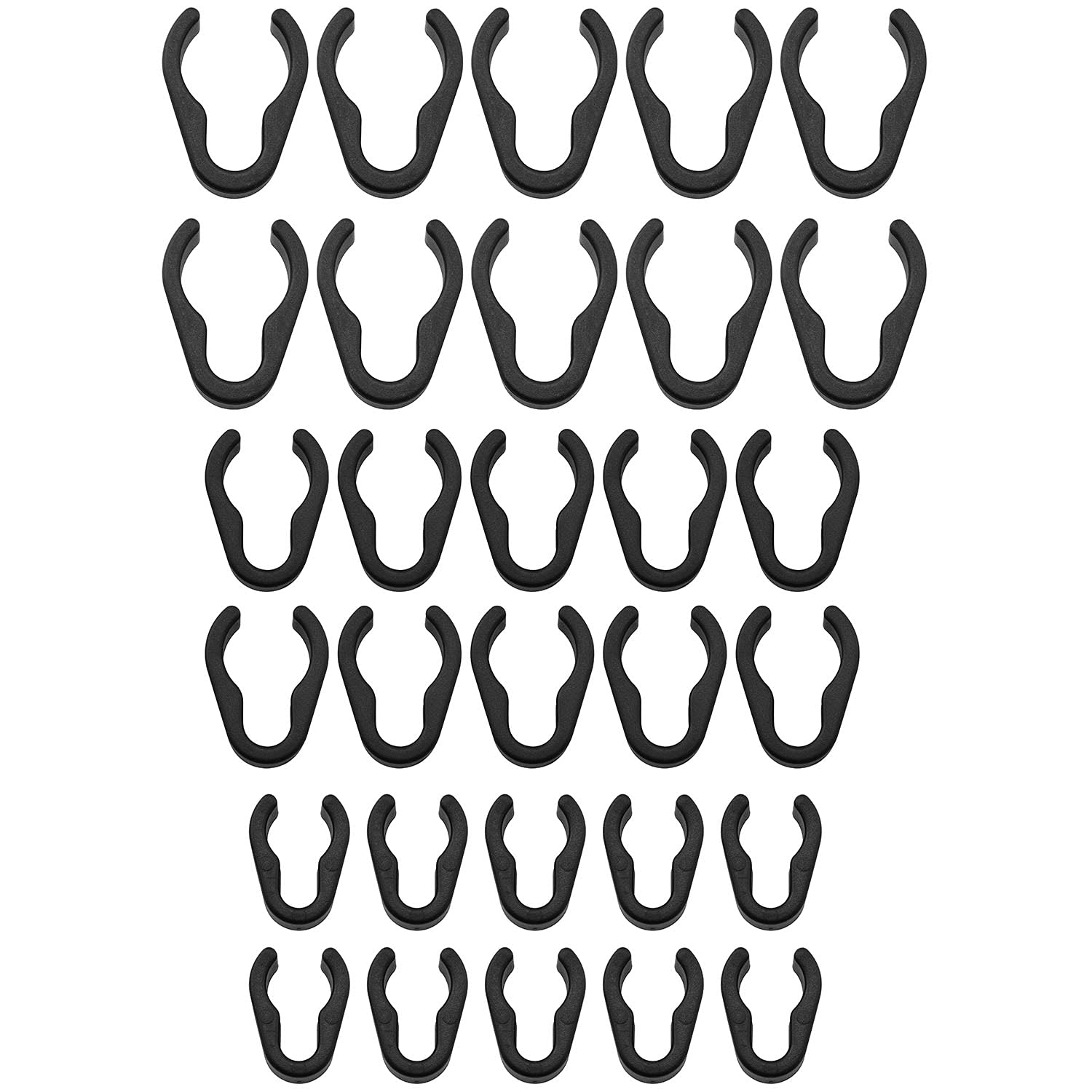 PSCCO 30PCS Durable and Flexible ABS Plastic Clips Mic Cable Clips Universal Microphone Boompole Cable Clip Set Speech Microphone Holder Clip(9.5, 11.5, 15.5mm, each 10 pieces)