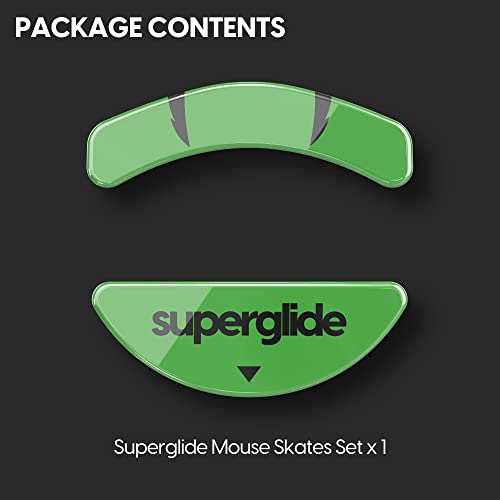 Superglide - Fastest and Smoothest Mouse Feet/Skates Made with Ultra Strong Flawless Glass Super Fast Smooth and Durable Sole for Razer Viper Mini [Green]