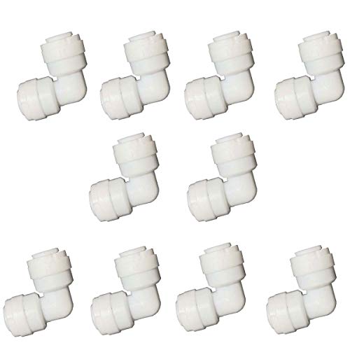 YZM Quick Connect fittings RO Water Filters Pack of 10 ( Elbow ,3/8" Tube OD)
