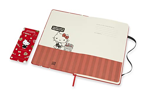 Moleskine Limited Edition Hello Kitty Notebook, Hard Cover, Large (5" x 8.25") Ruled/Lined, Red, 240 Pages