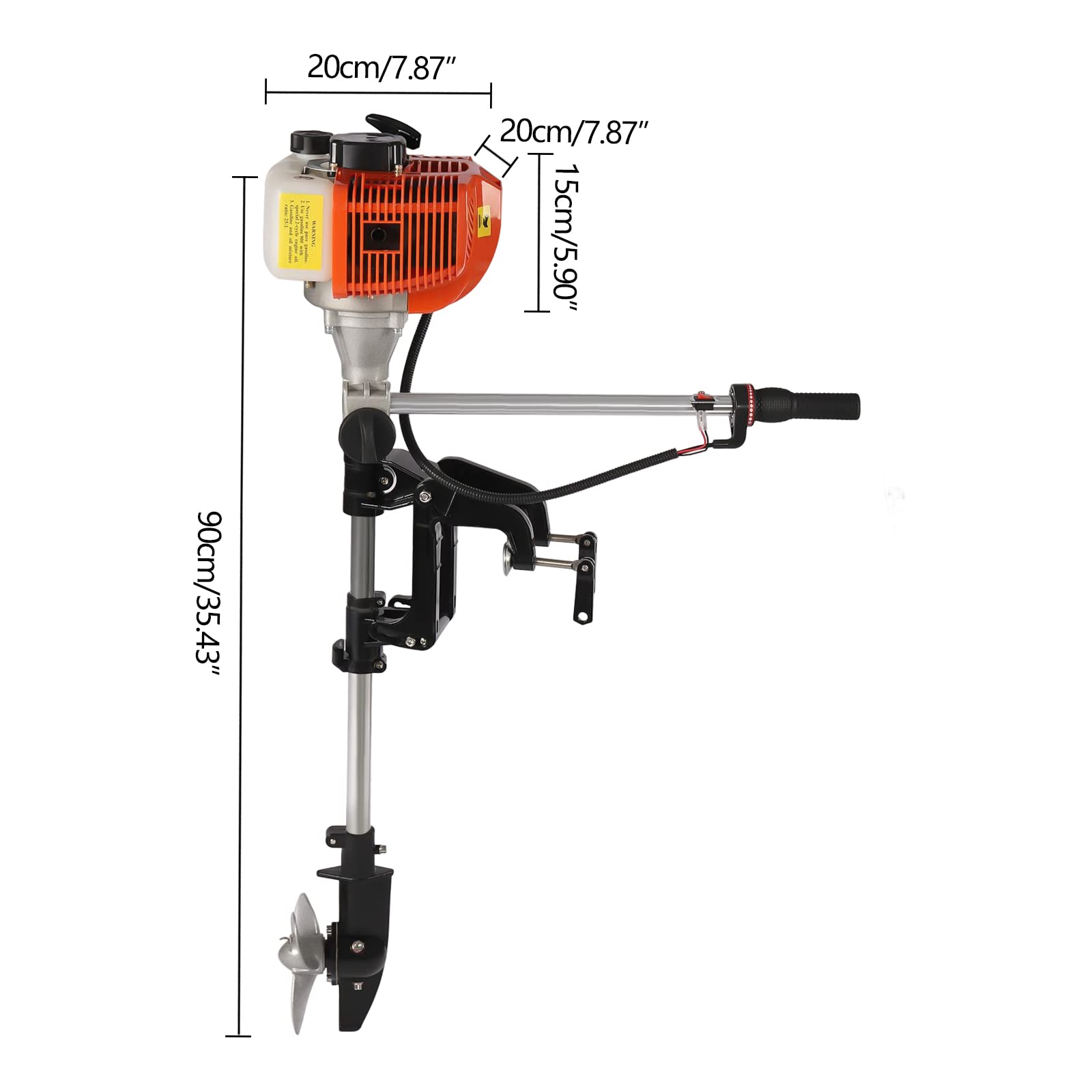 Superior Engine Outboard Motor 2.5 HP 2 Stroke Outboard Motor Engine Inflatable Fishing Boat for Small Boats 6.56-8.2 ft