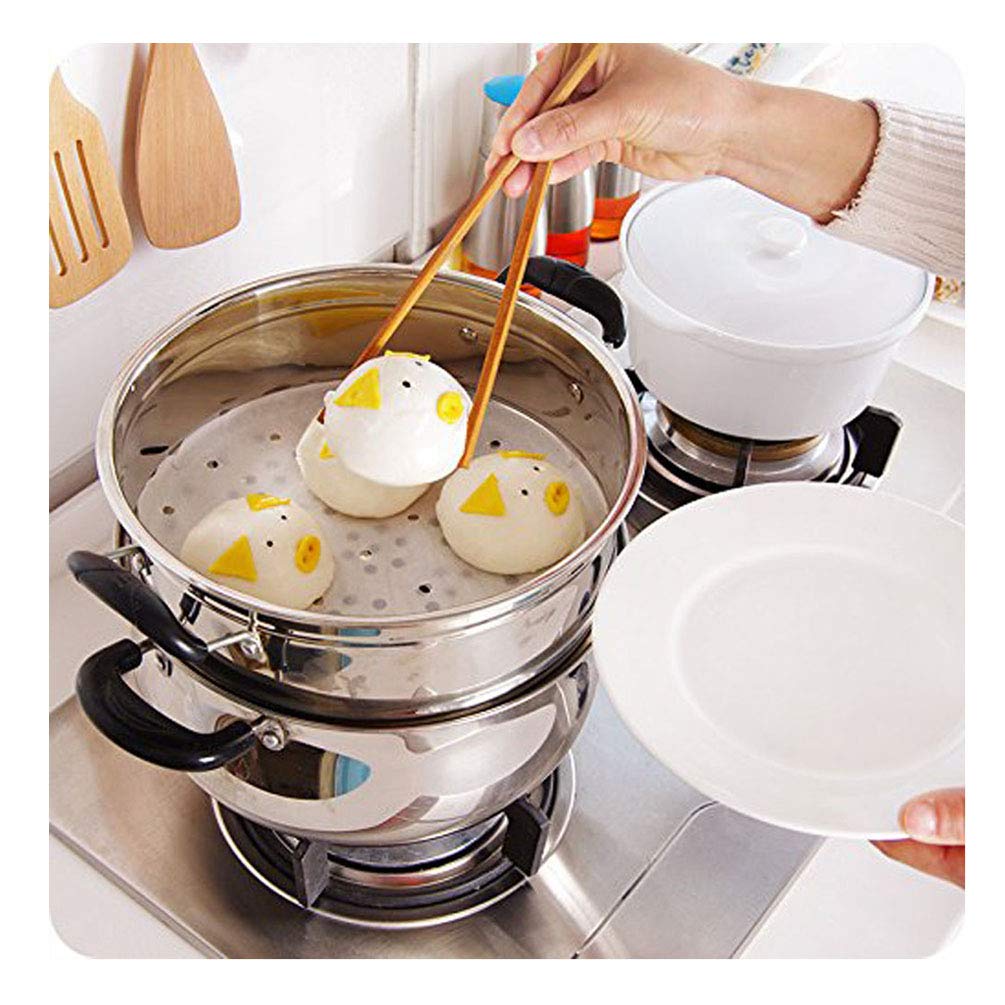 Selaurel 300pcs Air Fryer Liners 7.5 inch Round Bamboo Steamer Liners Premium Perforated Parchment Paper Sheets Non-stick Basket Mat for Air Fryers Steaming Baking Dumplings Cooking