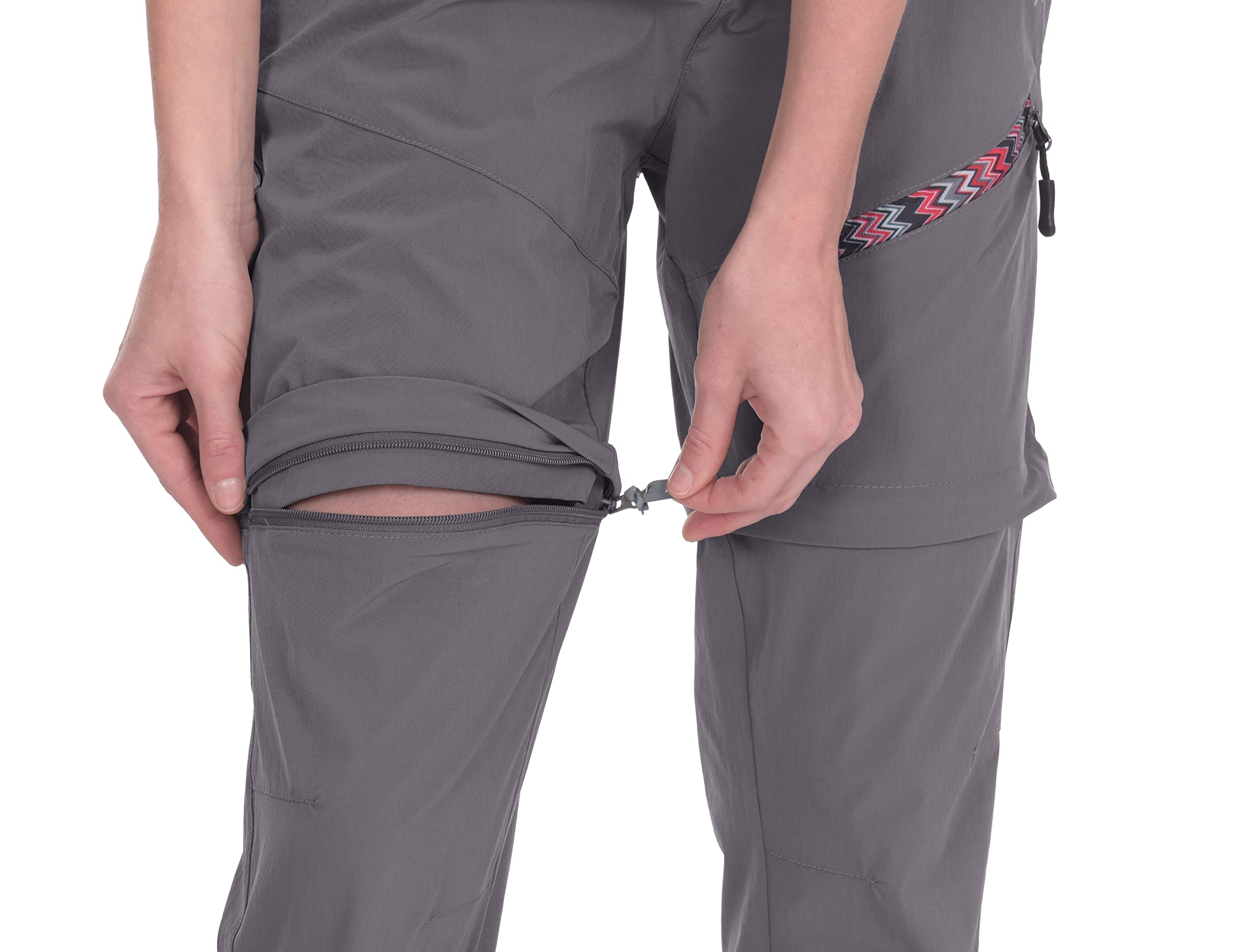 Little Donkey Andy Women's Hiking Pants Lightweight Convertible Zip-Off Pants Quick Dry UPF 50 Steel Gray Size 2XL