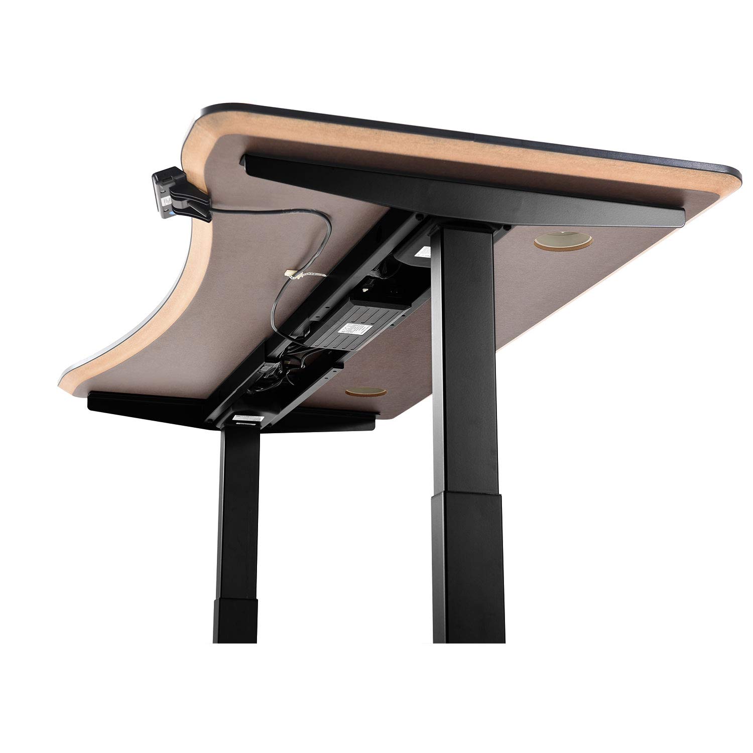 Lifease Height Adjustable Desk Electric Standing Desk Home Office Desk Dual Motor with Arc Desktop 4 Memory Setting (Black Frame+Black Desktop)