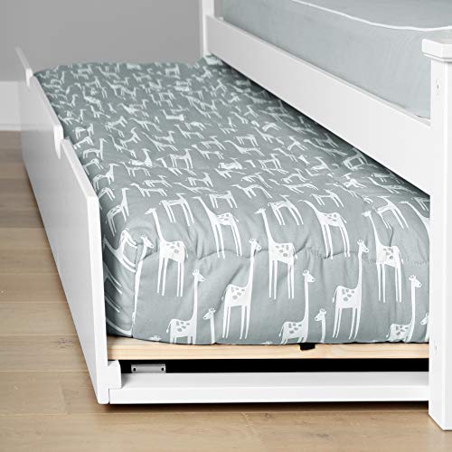 Max & Lily Full Bed, Wood Bed Frame with Headboard For Kids with Trundle, Slatted, White
