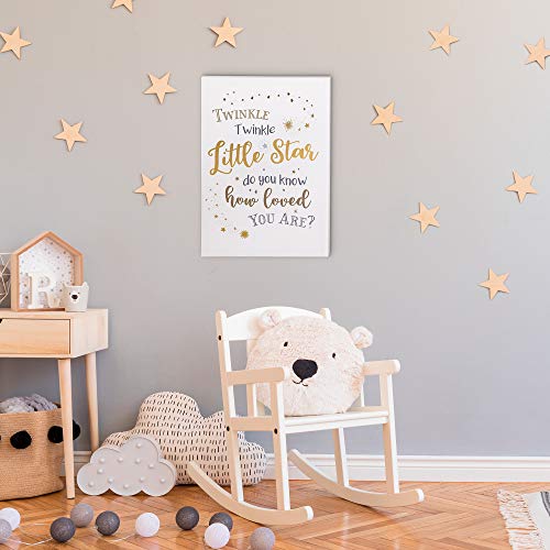 Lillian Rose Twinkle Little Star Canvas Baby Nursery Sign, White