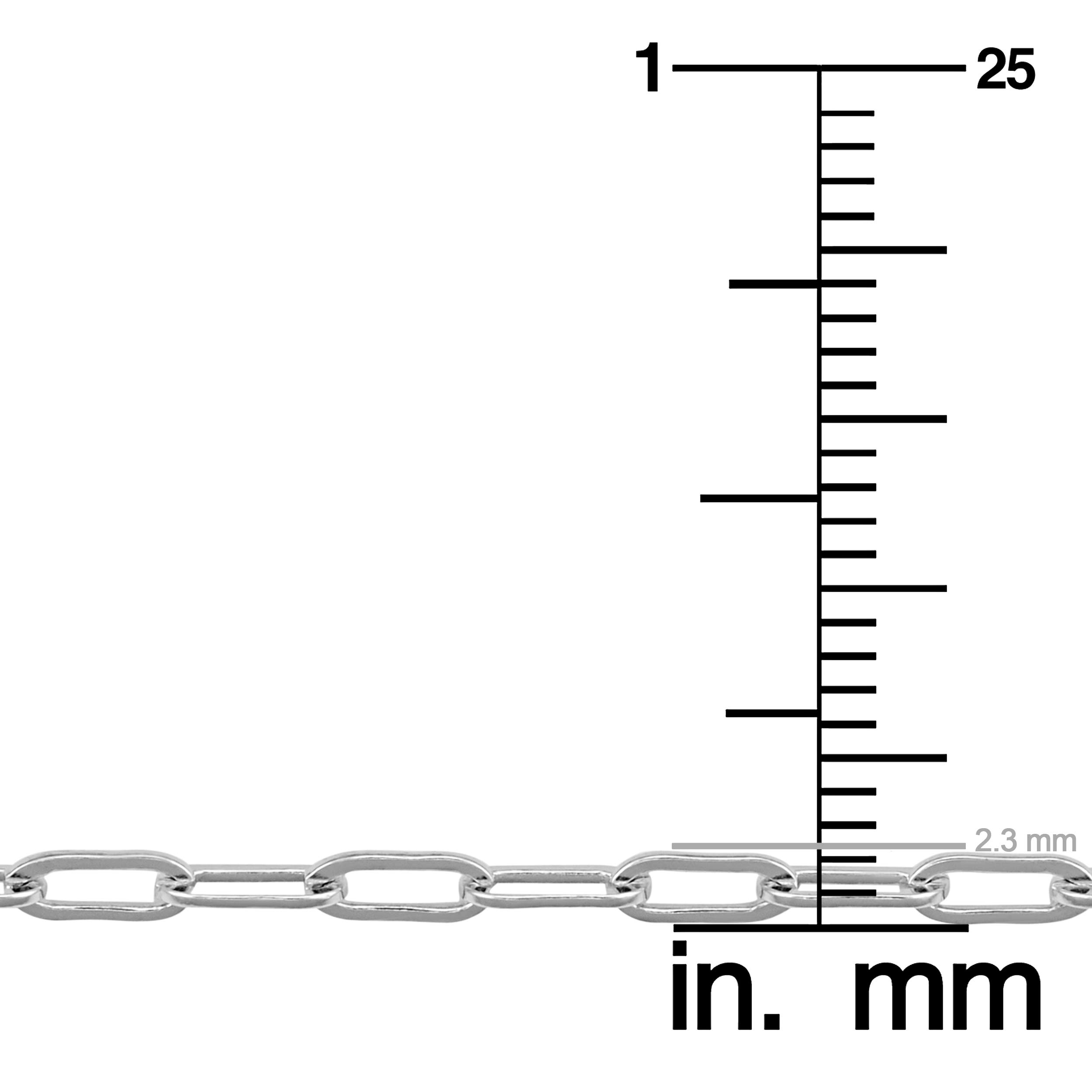 KoolJewelry Sterling Silver Polished Paperclip Chain Necklace for Men and Women (2.3 mm, 36 inch)