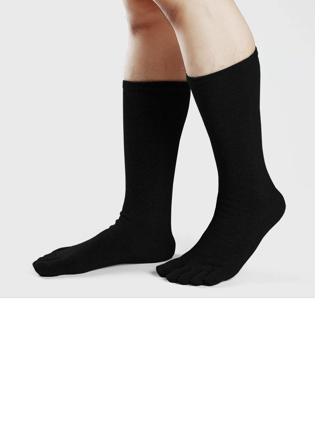 Mens Toe Socks Cotton Athletic Running Ankle Five Finger Crew Socks
