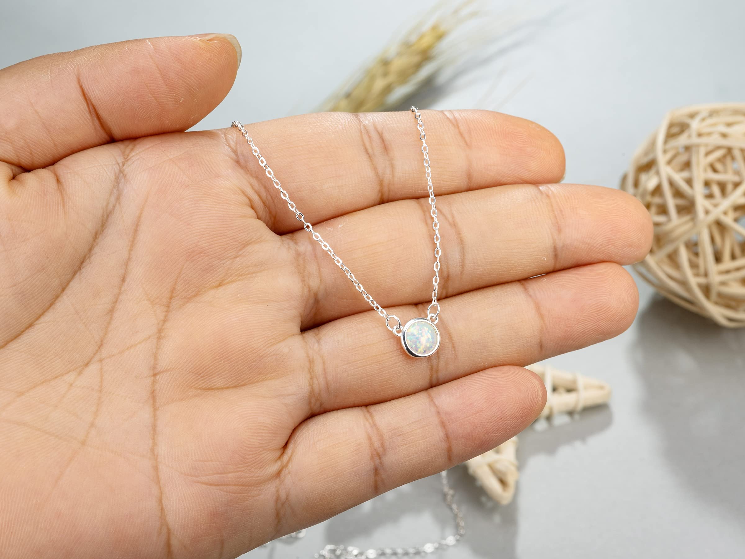 RareLove First Time Mom Gift,Daughter Pregnancy Gift from Mom,Baby Shower Gifts,925 Sterling Silver White Opal Necklace Gift For Mom to be,Expecting Mom,Daughter Push Gift