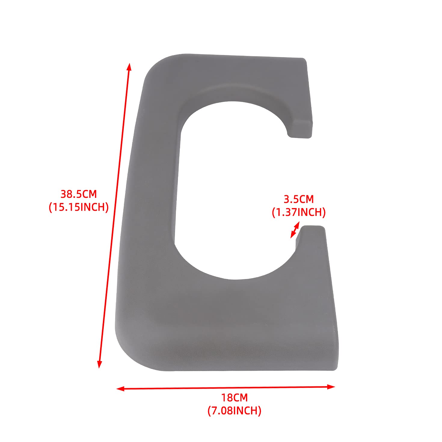 ONER Center Console Cup Holder Replacement Pad, Bench Seat Center Console Cupholder Armrest Pad,Include 2pcs Coasters,Compatible with 1999-2010 Ford F-250 F-350 F-450 (Grey)