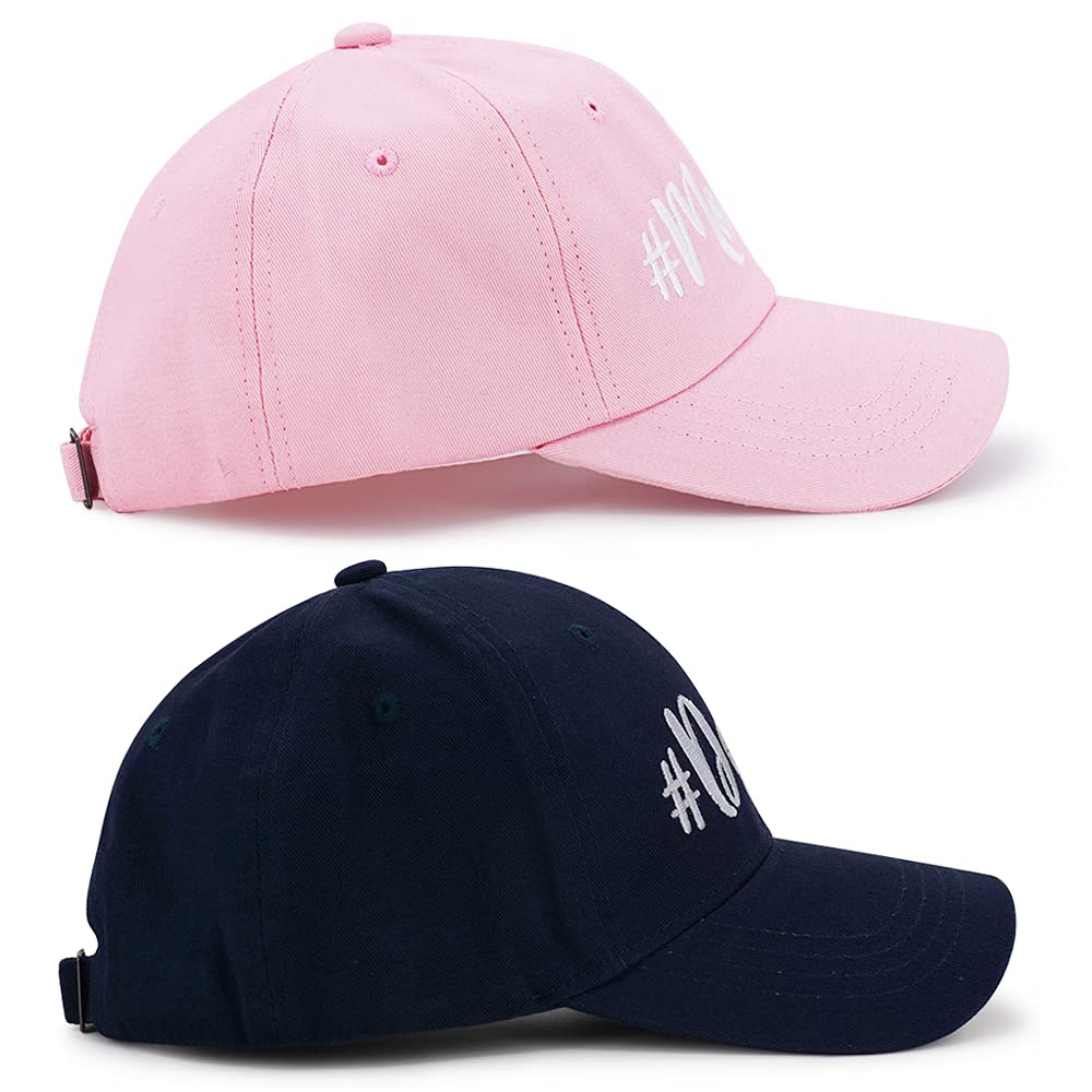 PopCrew™ Mom & Dad Hat | Funny Embroidered Adjustable Baseball Cap Gift for Couples Parents (Mom Life)