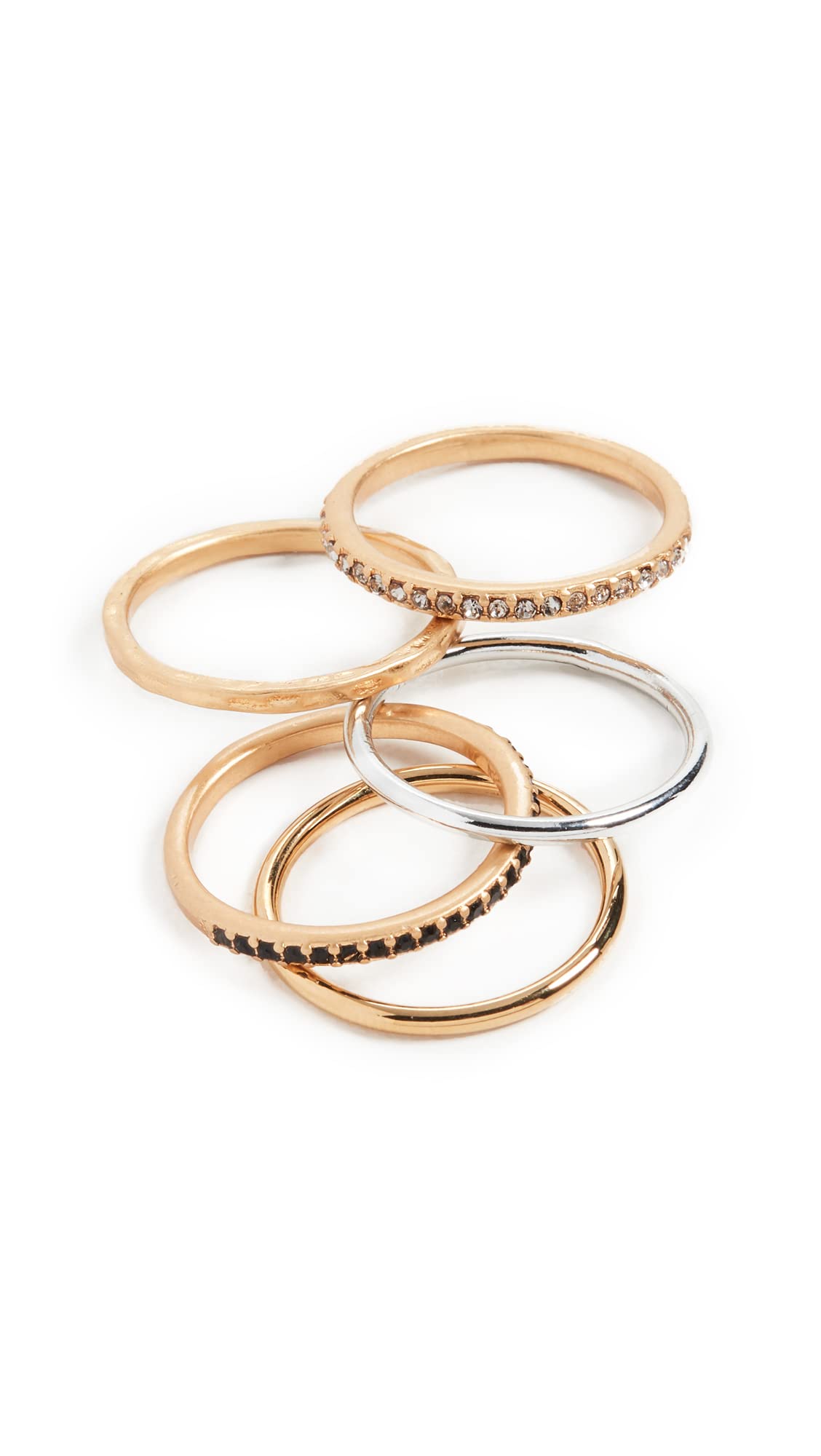 Madewell Women's Filament Stacking Rings, Vintage Gold, 5