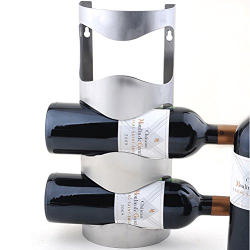 UPKOCH Wall Mounted Wine Racks, Stainless Steel Wine Bottle Rack, Wine Bottle Display Holder, Metal Hanging Bottle Organizer, Storage Shelf Organizer for 4 Bottles
