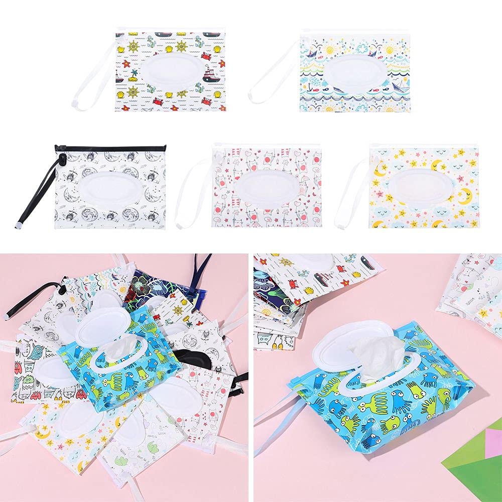 Wet Wipes Box Cute Clamshell Wipes Case Reusable Travel Refillable Portable Wipes Container(2)