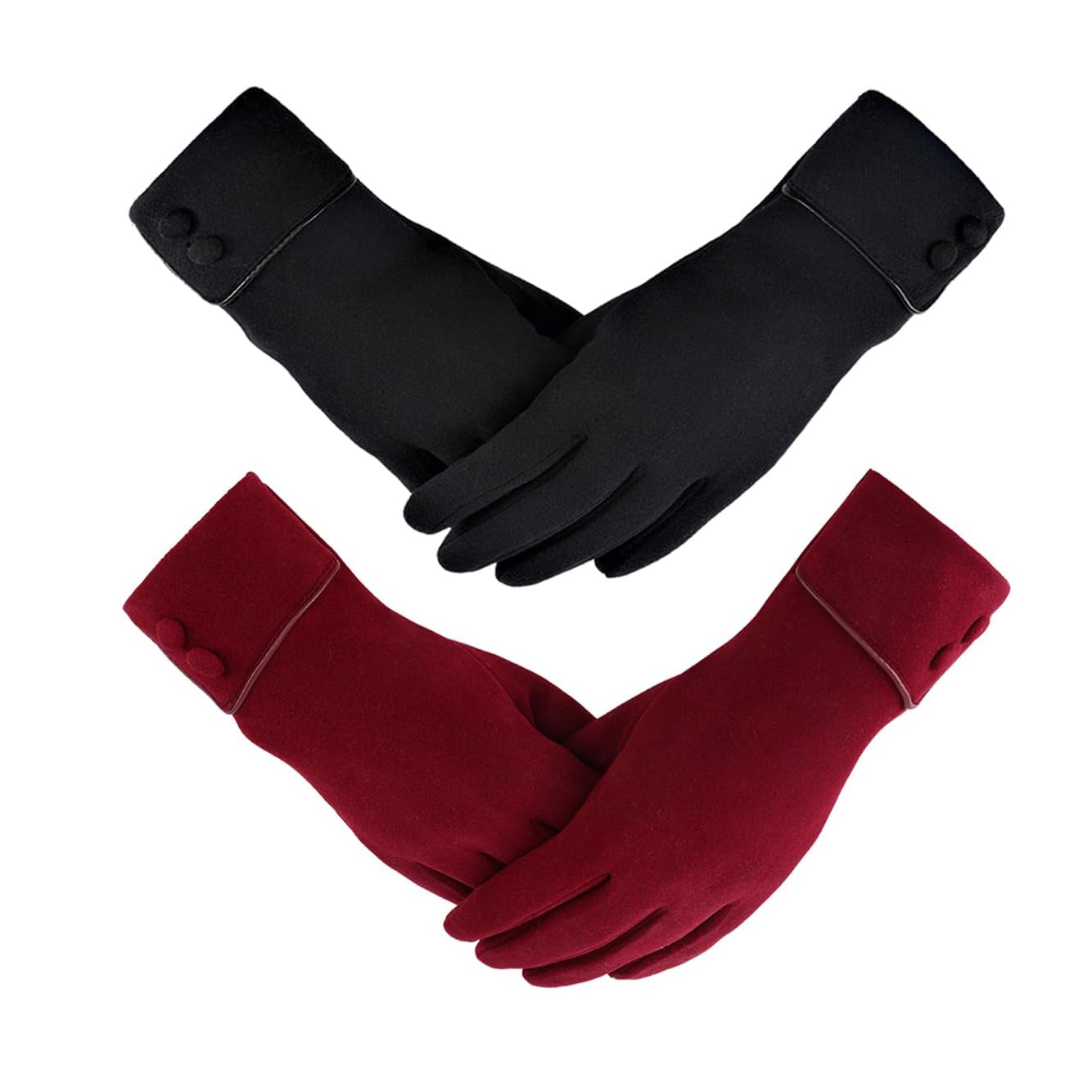 KOFOJN Women's Winter Warm Gloves Touch Screen Texting Lined with Plush Warm Gloves 3 Pairs