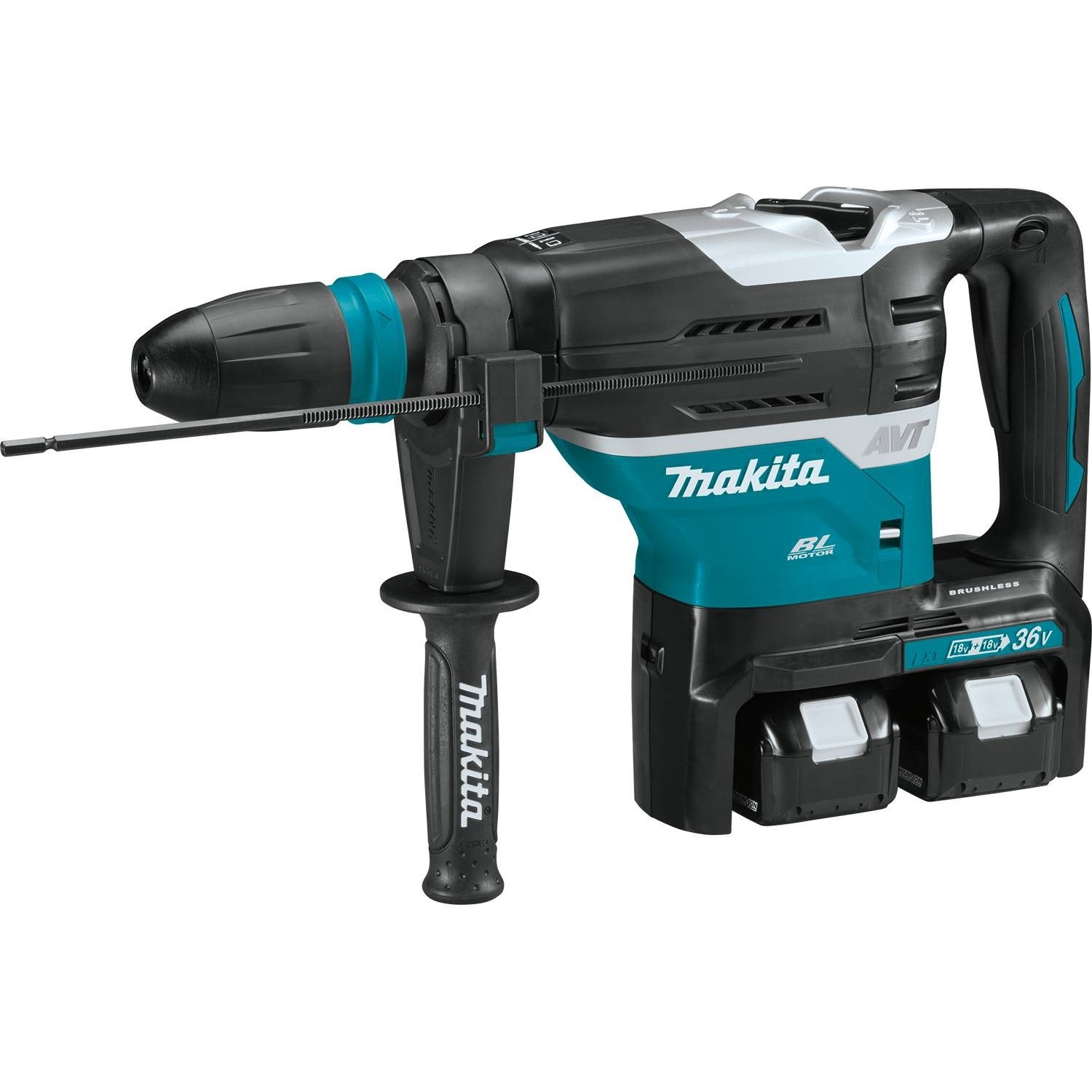Makita XRH07PTU 18V x2 LXT Lithium-Ion (36V) Brushless Cordless 1-9/16" Advanced AVT Rotary Hammer Kit, Accepts Sds-Max Bits, Aws (5.0Ah)