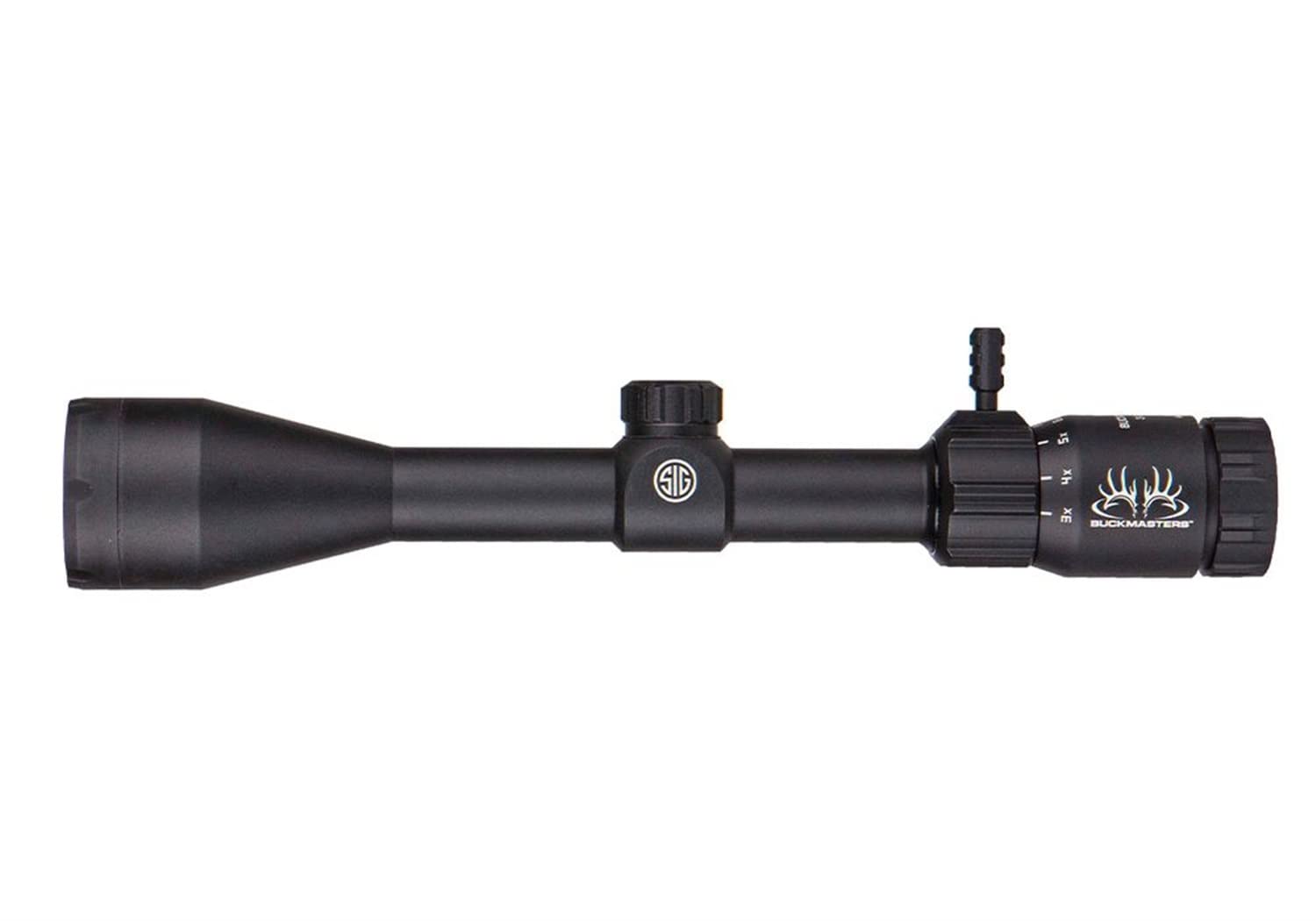Sig Sauer Buckmasters 4-16X44mm Red Illuminated Rangefinder Scope with Custom BDC Reticle, 8 Ballistic Groups, 500-Yard Range