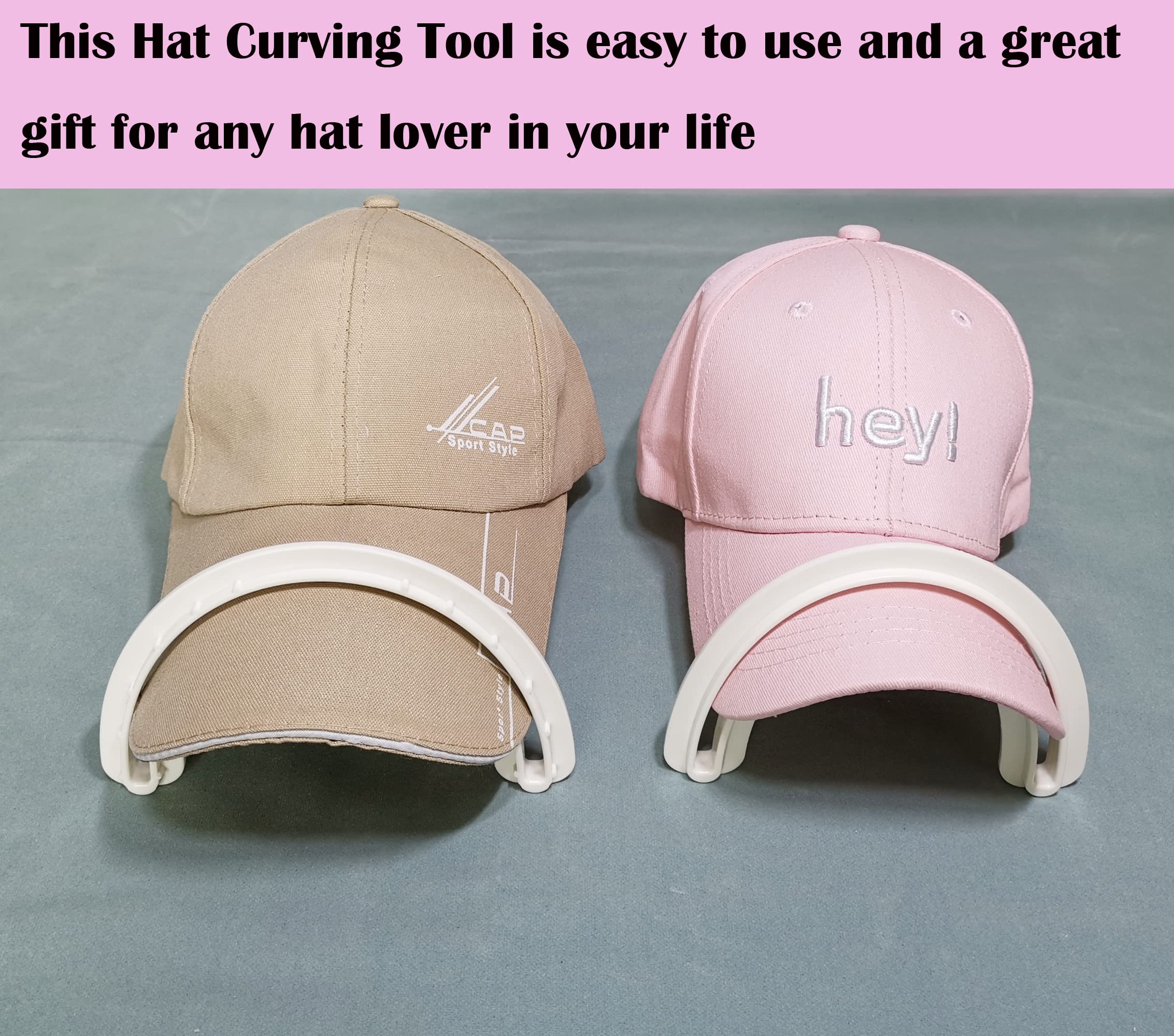 UESGSEIZO Hat Shaper, Baseball Cap Brim Tool [2PACK] White