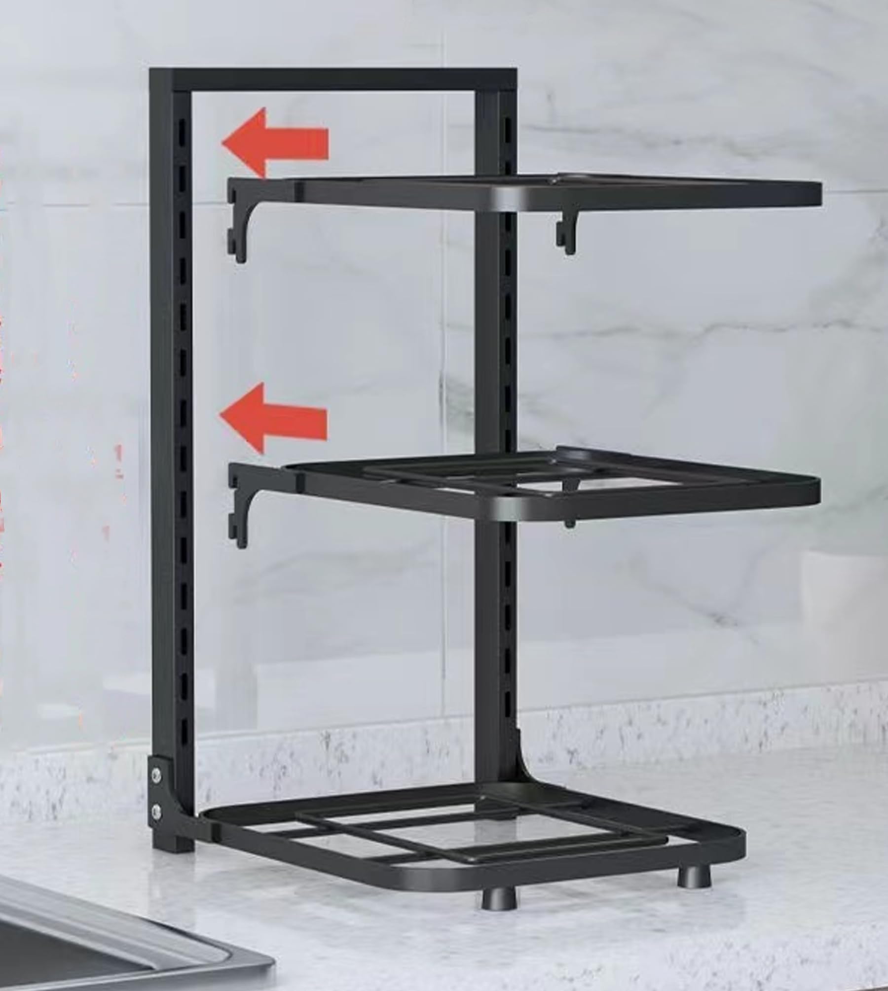Pot and Pan Organizer for under Cabinet Baking Pan Organizer Rack Pot Rack Pot Organizer Pot and Pan Rack Pan Storage Pot Lid Pan Holder under Sink For Kitchen Organization (3 Tier)