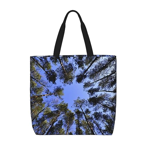 VACSAX Tote Bag for Women Reusable Shopping Bags Tree Print Shoulder Handbag Aesthetic Totes for Grocery