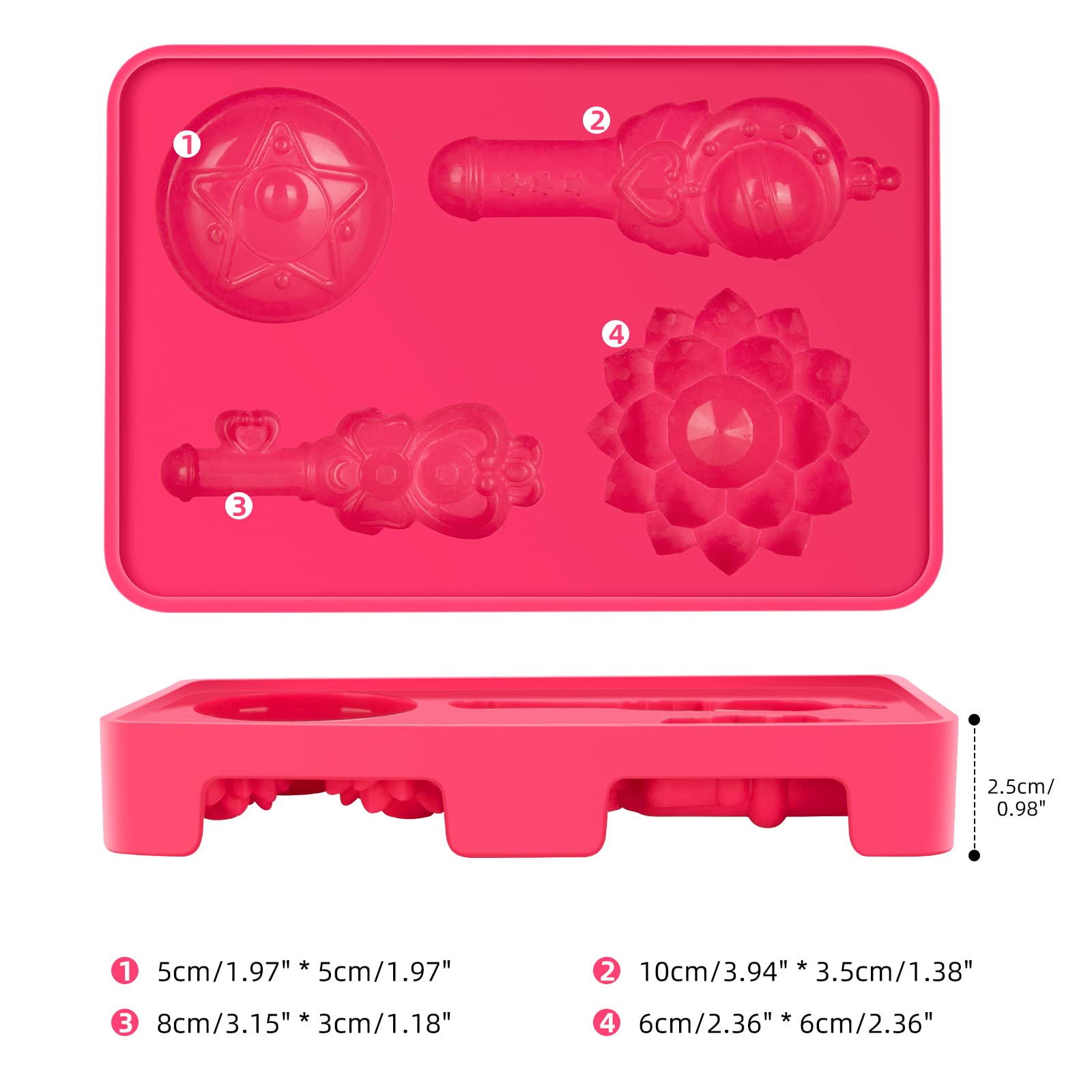 Silicone Baking Molds, 2PCS Non Stick Silicone Molds for Chocolate, Candy, Cake, Ice Cube, Jelly, Muffin, Mini Soap Making