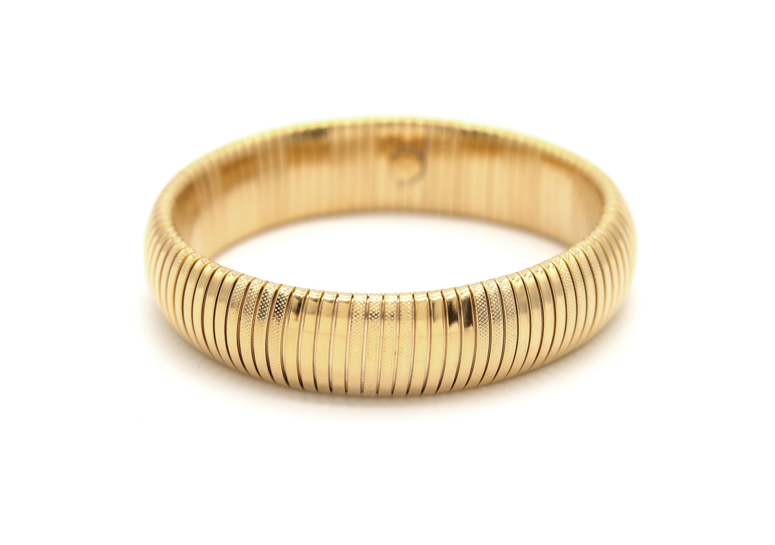 Marshal Metal Fashion Bracelet Omega 18k Gold Plated Brass Stretch Cobra Bracelet (14mm))