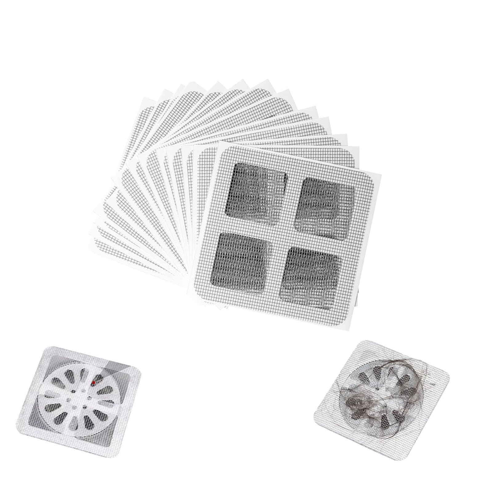YCSSSD Disposable Floor Drain Sticker Drain Mesh Strainer Multifunctional Bathroom Sewer Stickers Kitchen Sink Bathtubs Shower Floor Drain Cover Protector Hair Filter Blocking Net (30 PCS)