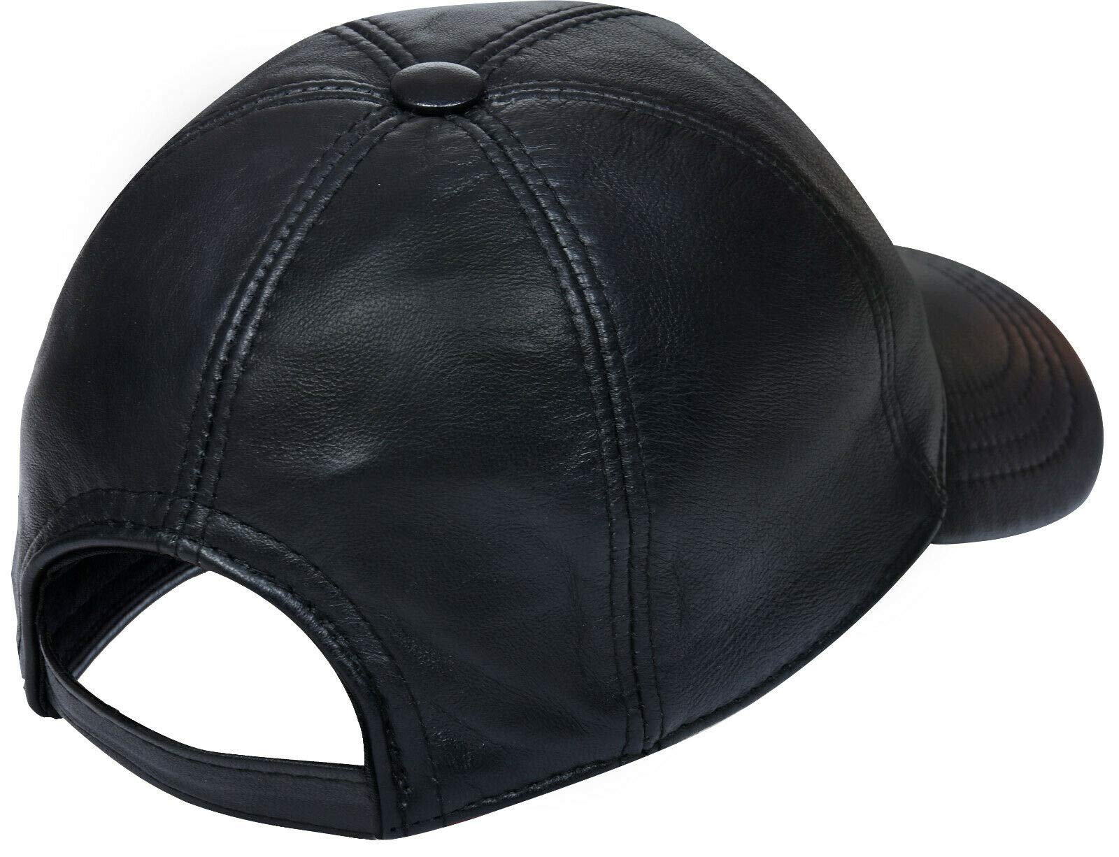 Men's and Women's Real Nappa Leather Burgundy Adjustable Golf Snapback Plain Baseball Cap