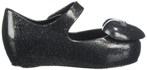 Mini Melissa Baby-Girl's Mini Ultragirl Heart ME Ballet Flat, Black, 6 Medium US Toddler