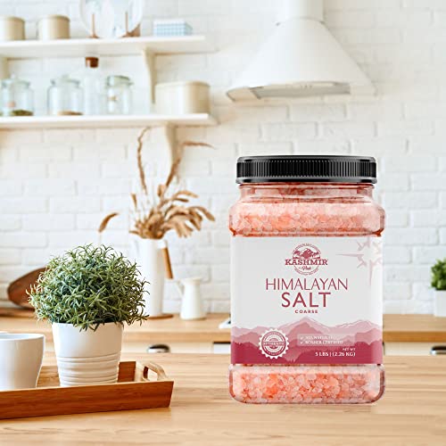 LA SALT CO Kashmir 5 Lbs Pink Himalayan Salt Bulk Jar, Coarse | 100% Pure, Food Grade with 84 Trace Minerals | Kosher Certified, Vegan, Non-GMO, & Cruelty-Free