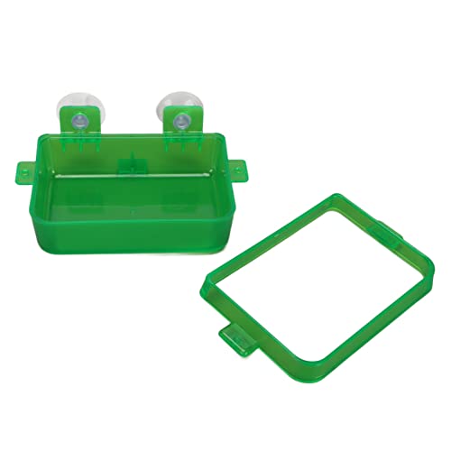 Zerodis Suction Cup Reptile Feeder, Green Wall Reptile Feeder Gecko Lizard Escape Proof Food Water Bowl (S)