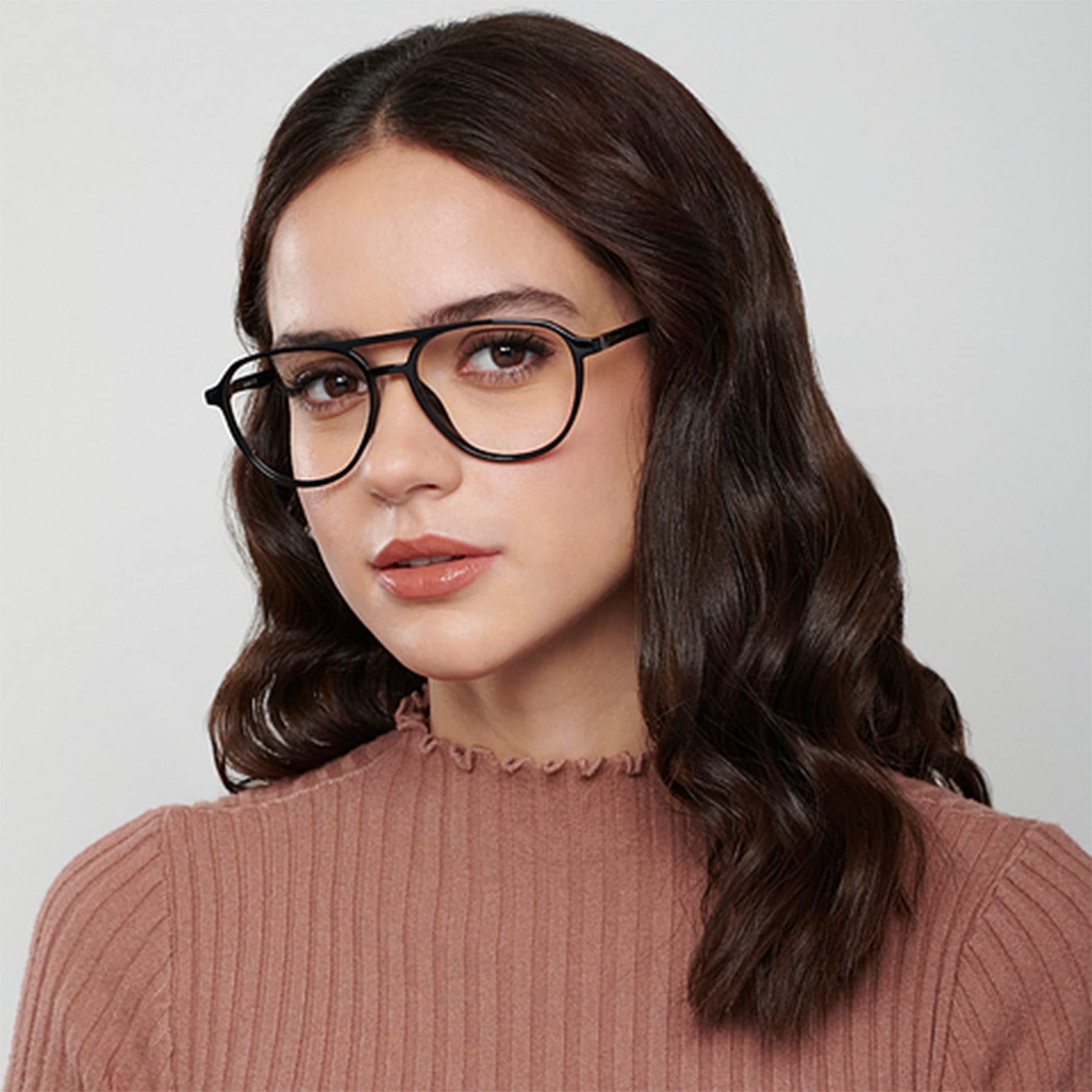 Pro Acme Oversized Fake Nerd Glasses Women Men Non Prescription Large Clear Lens Glasses Classic Double Bridge Eyeglasses (Shiny Black)