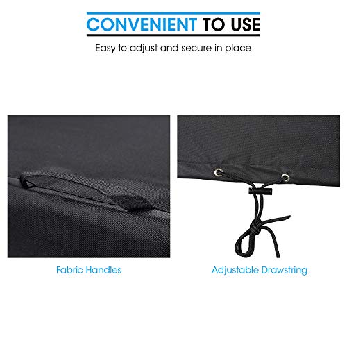 Unicook Square Fire Pit Cover 38 Inch, Heavy Duty Waterproof Fire Table Cover, Outdoor Firepit Cover with Drawstring and Handles, Fade Resistant Material, All Weather Protection, Black
