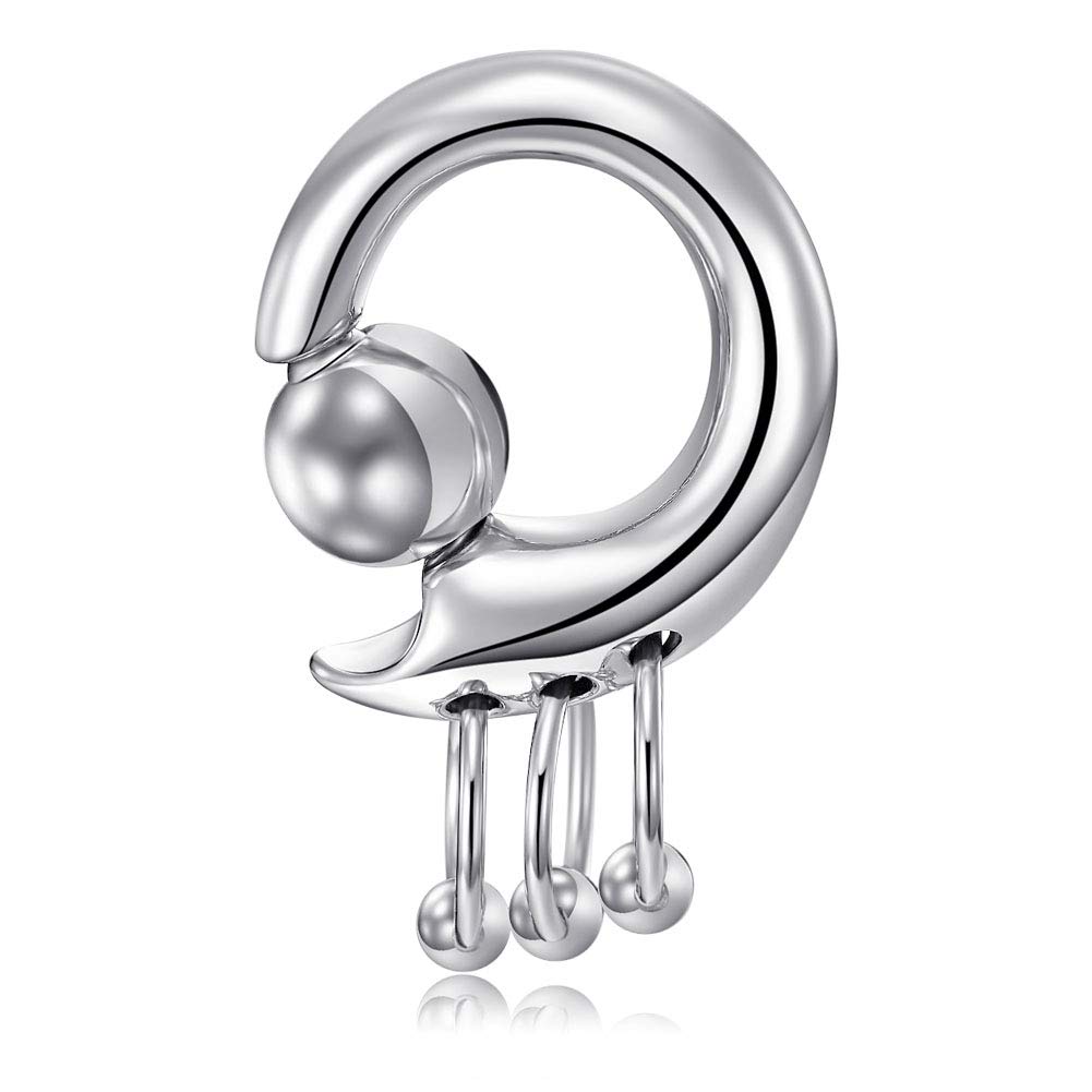 Mayhoop 8G Captive Bead Rings Dangle Spring Action CBR Surgical Steel Monster Screwball Rings Body Piercing Rings